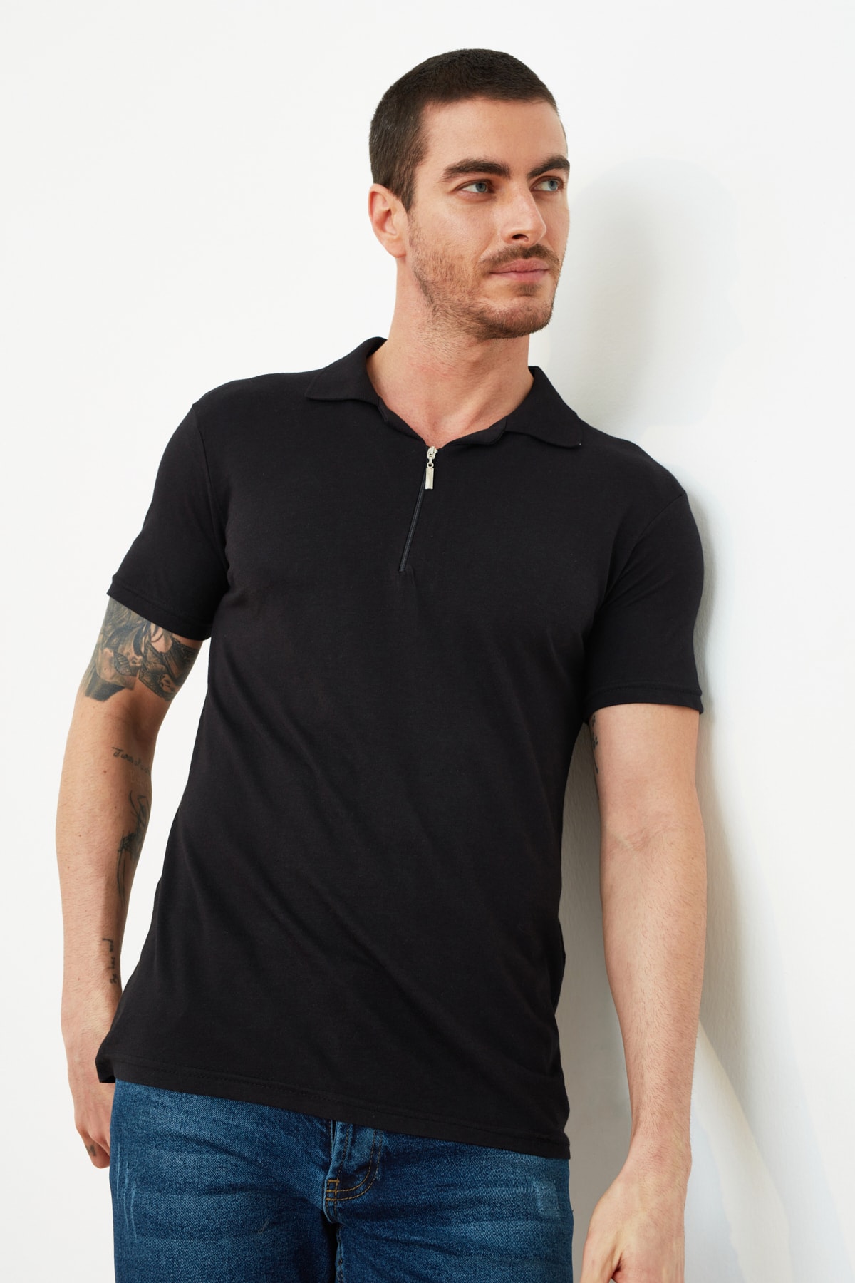 TRENDYOL MAN Siyah Erkek Regular Fit Polo Yaka T-shirt TMNSS21PO0022 Fiyatı, Yorumları ...