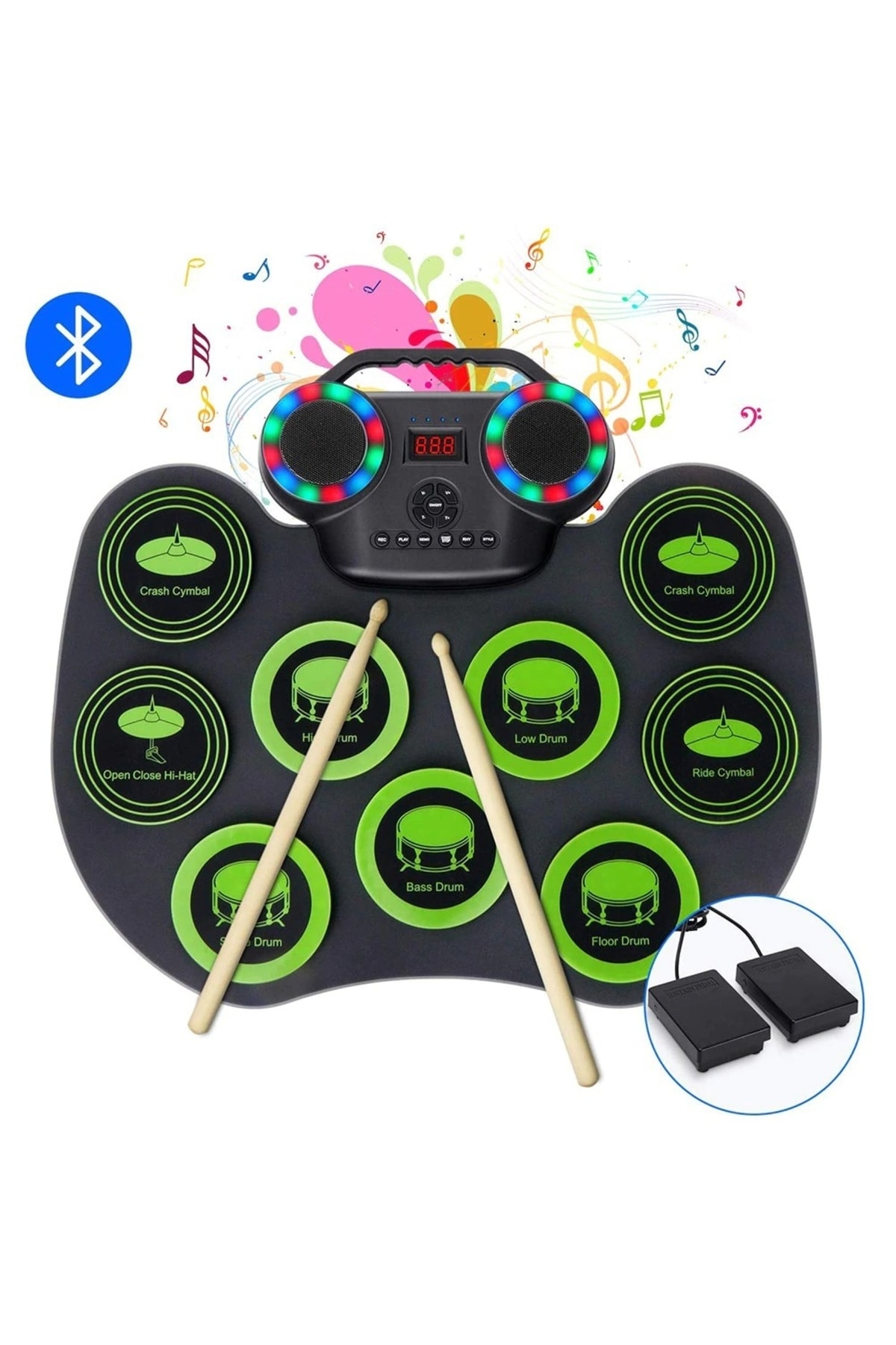 YENİTECH - Bateri Digital Elektronik Davul Seti Usb Şarjlı Pedallı ...