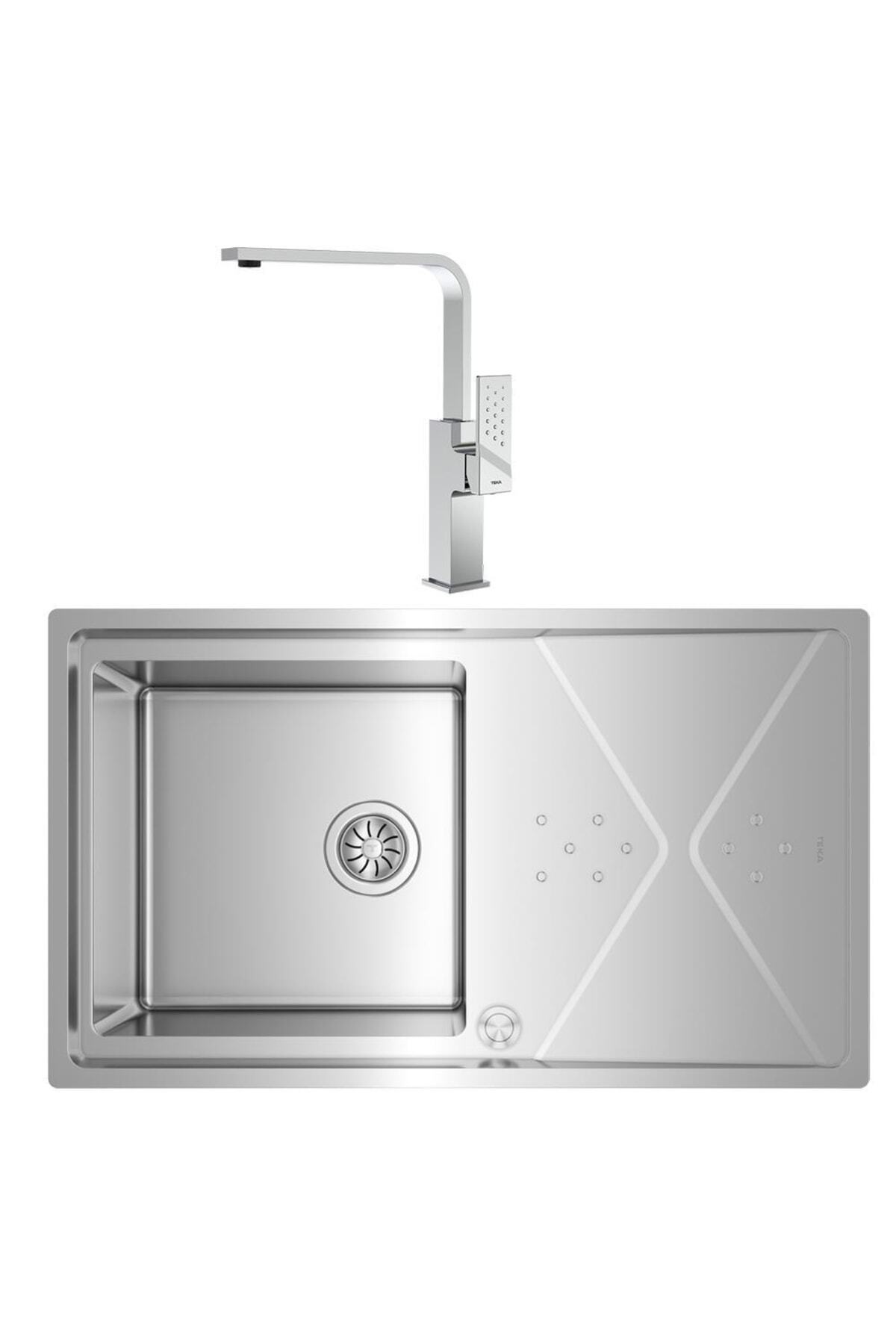 Teka Brooklyn 50 M-xp 1b 1d Tek Göz Çelik Evye Ve Bky 915 Batarya Set ...