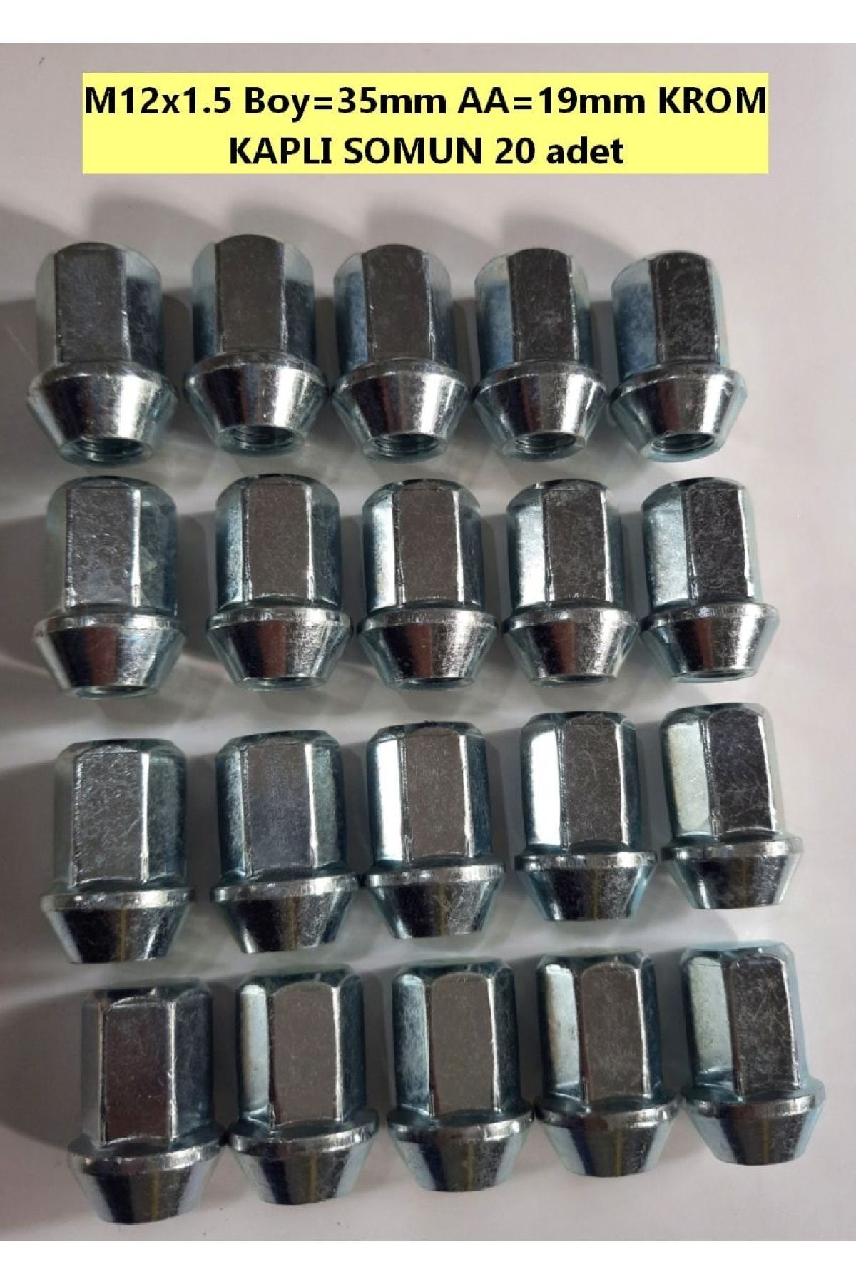 BSR Lastik Market Bijon Somunu M12x1.5 (kafa) Aa=19mm Boy 35mm Krom ...