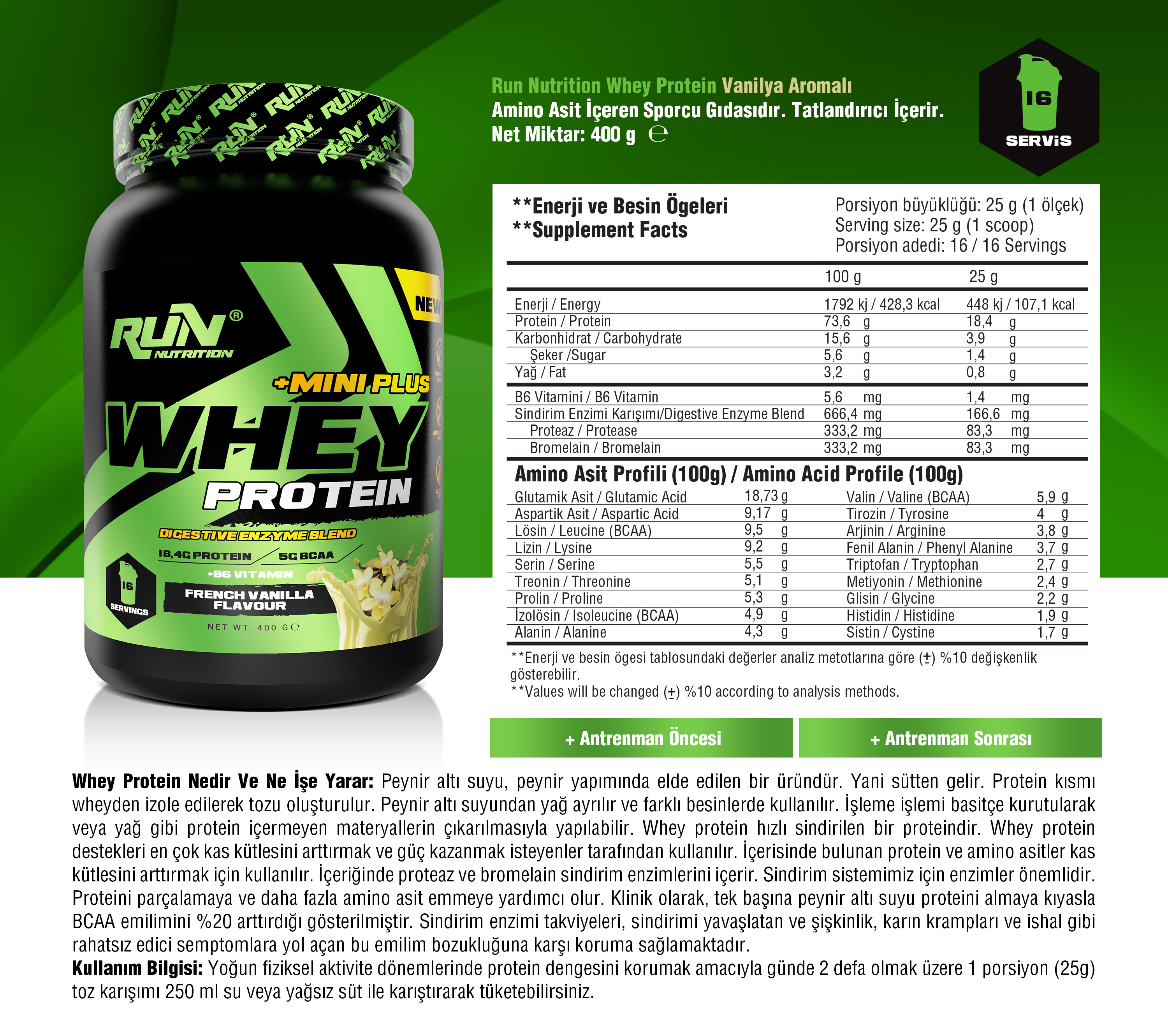 Run Nutrition Whey Protein Mini Plus Triple Paketi Bisküvi, Çikolata ...