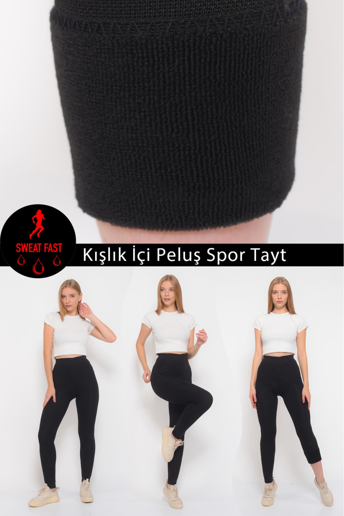 SWEAT FAST Içi Peluşlu Kışlık Termal Unisex Tayt Içlik Siyah Kadın ...