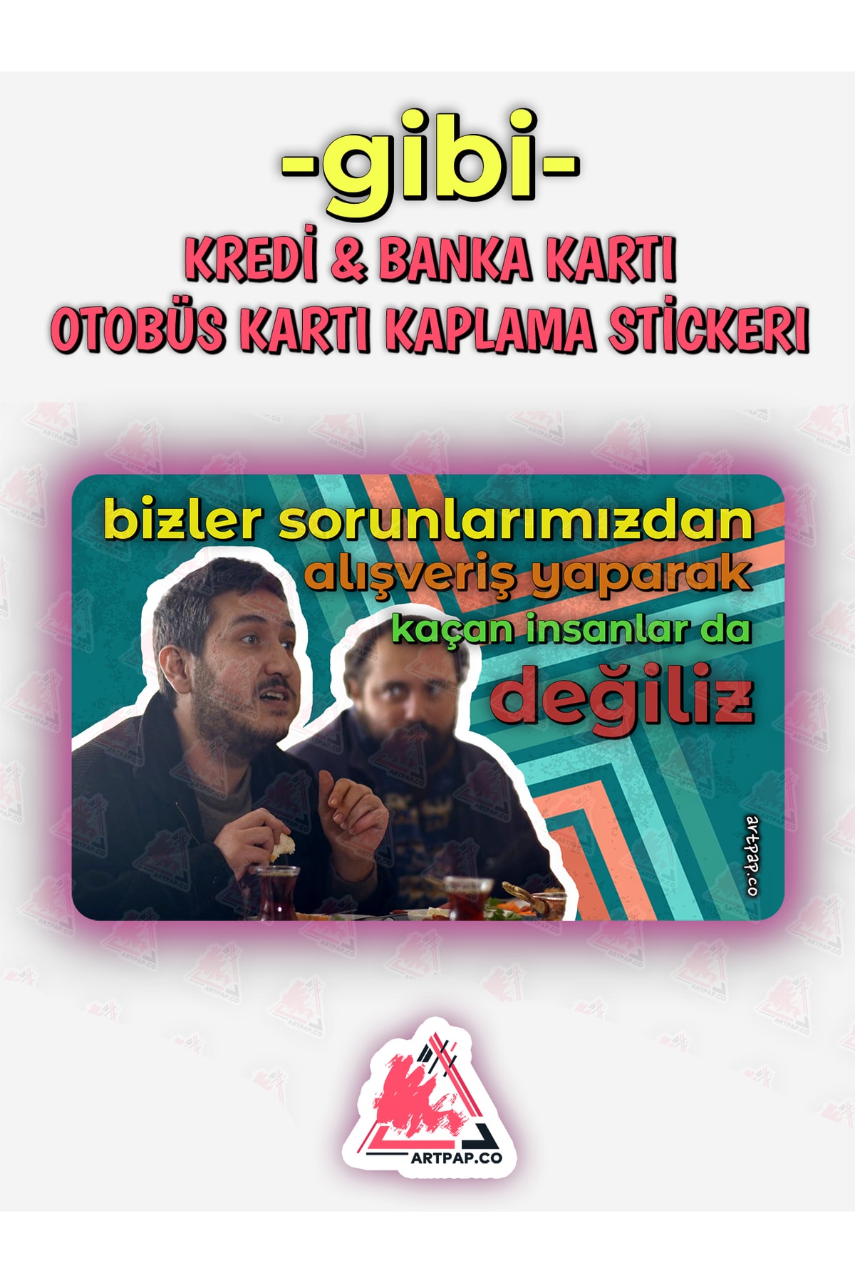 artpap Gibi Dizisi Yılmaz, Ilkkan 5'li Kart Kaplama Sticker Seti ...