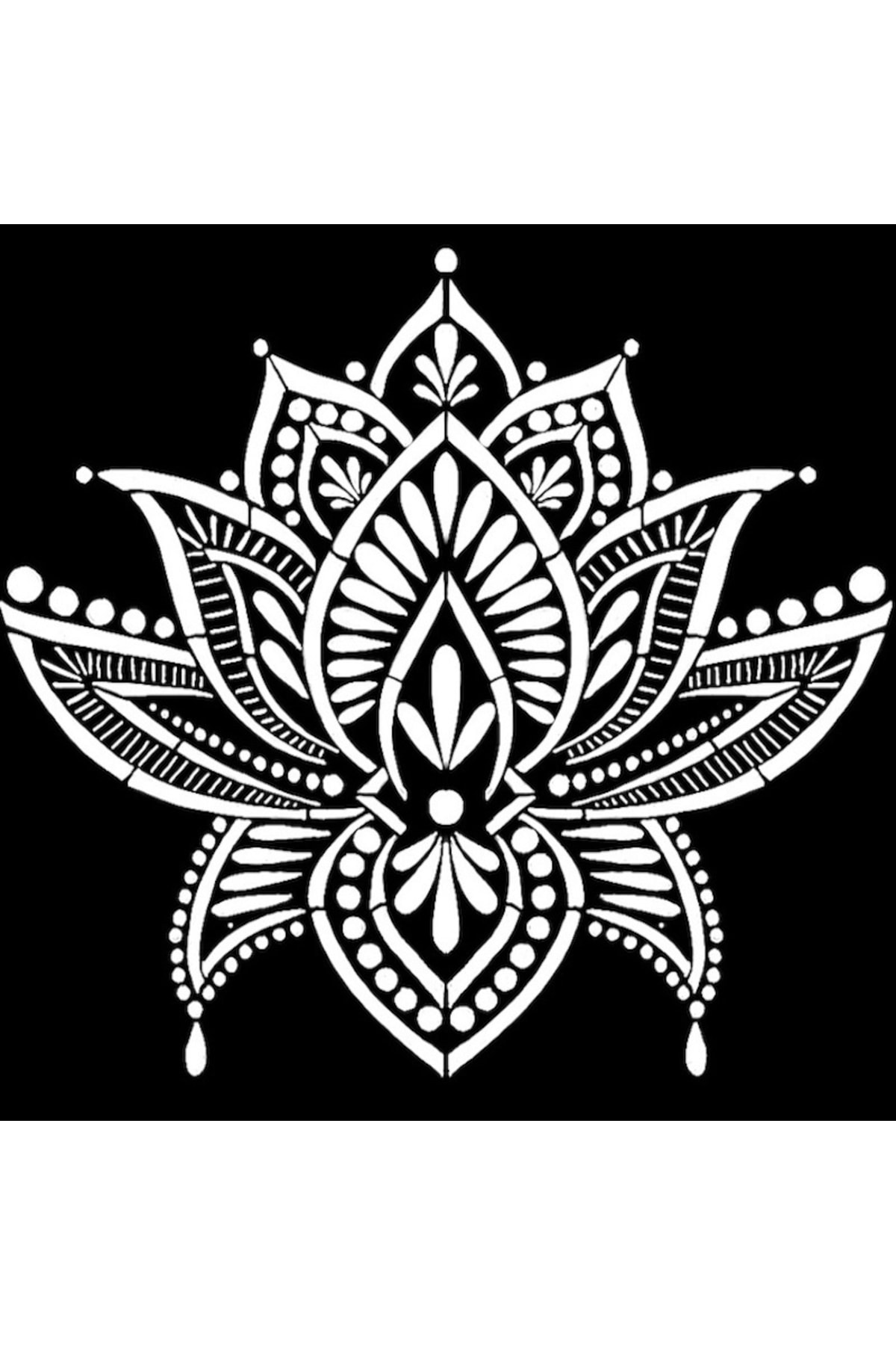 Mandalart Fabric Lotus Büyük Boy Mandala Duvar, Dekoratif Hazır Şablon ...