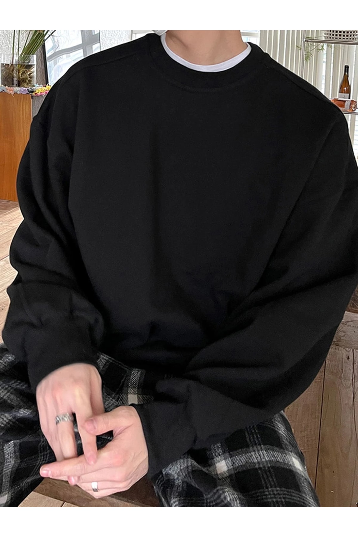 CLAYES Erkek Siyah Basic Oversize Sweatshirt Fiyatı, Yorumları - Trendyol