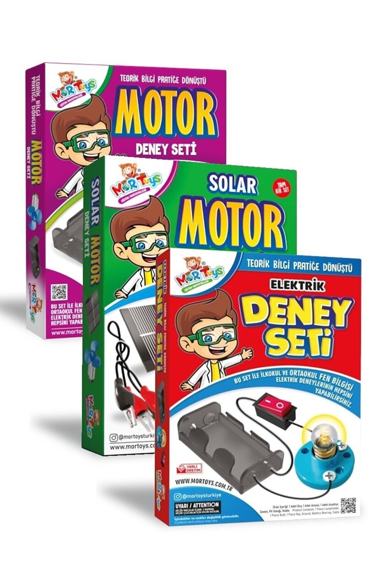 mortoys 3'lü Deney Seti Elektrik, Motor, Solar Motor Deney Setleri. - Fiyatı, Yorumları