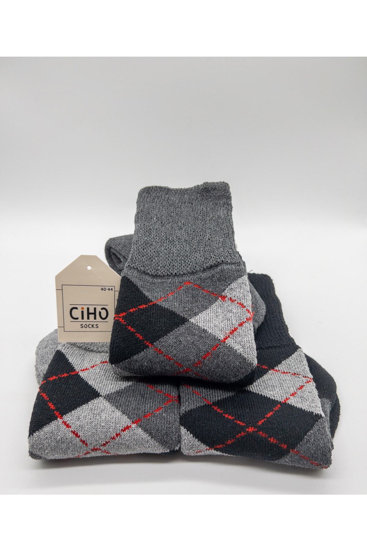 Ciho Socks Premium Termal 3 Cift Erkek Ekose Desen Sikmayan Lastikli ...
