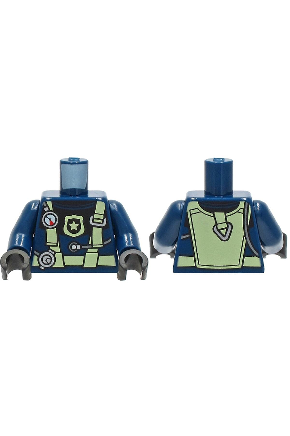 LEGO Orjinal Moc Custom Minifigür Minifigure Gövde Torso Lacivert Polis ...