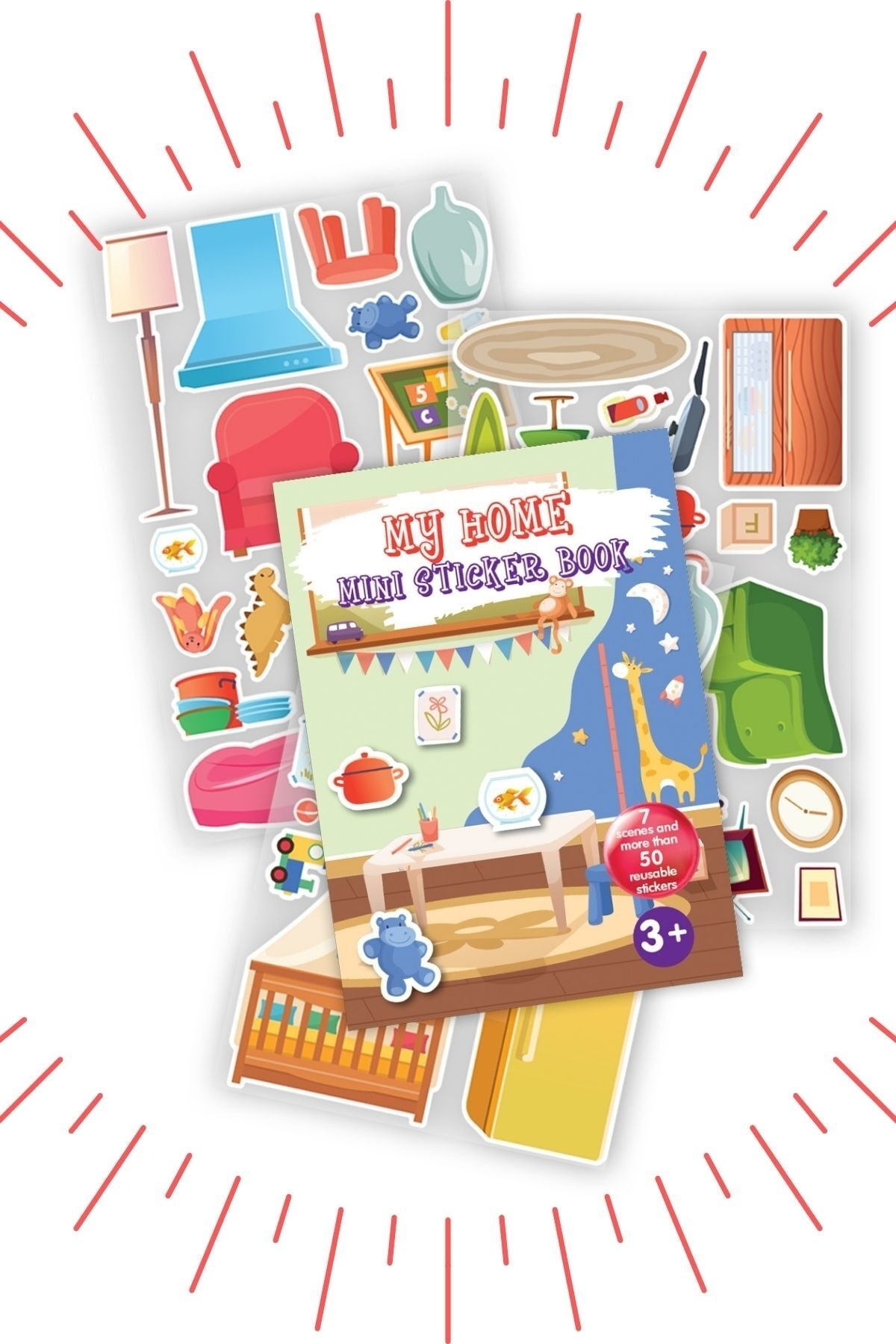 Bonkido Mini Sticker Book My Home Tekrar Kullanılabilir Sticker Kitap ...