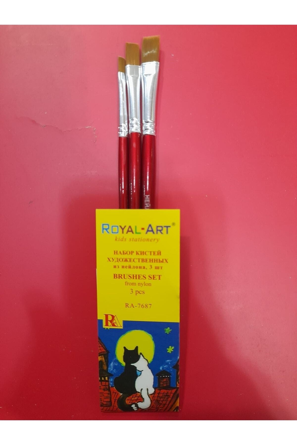 gebzeli Düz Kesik Uçlu Fırça Seti 3lü Akrilik,sulu,guaj Ve Yağlı Boyaya ...