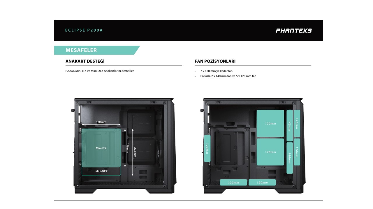 Phanteks Eclipse P200a Performance Edition, Mini-ıtx, Oyuncu Bilgisayar Kasası - Saten Siyah ...