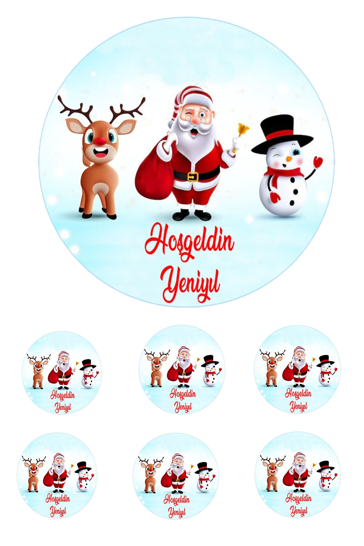 Pasta9 Yenilebilir Pasta Resmi Yılbaşı Pastası Pasta Resmi 6-8-10 ...