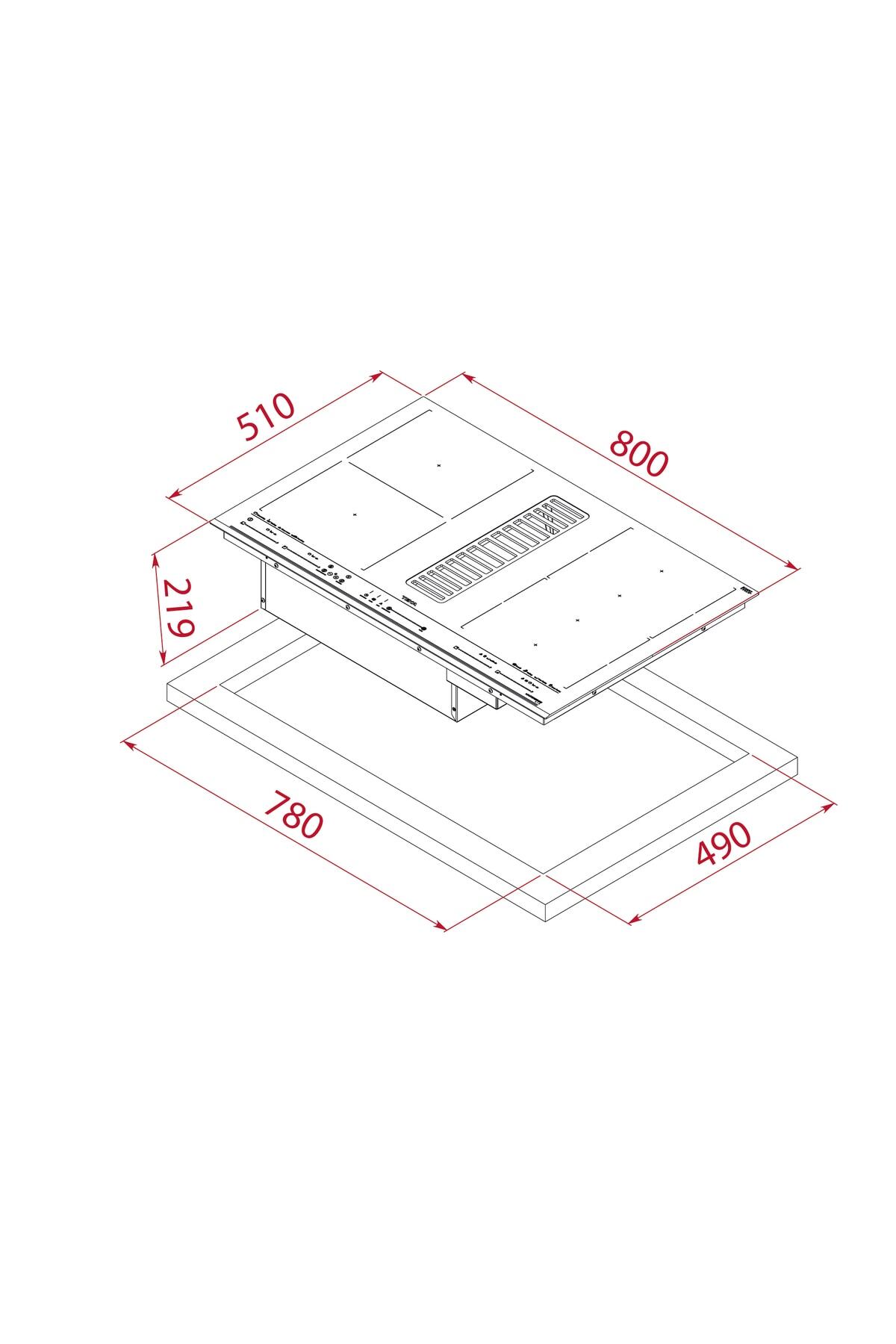 Teka - Hob Aff 87601 Mst Bk - Ankastre Davlumbazlı Ocak - 7200 W ...