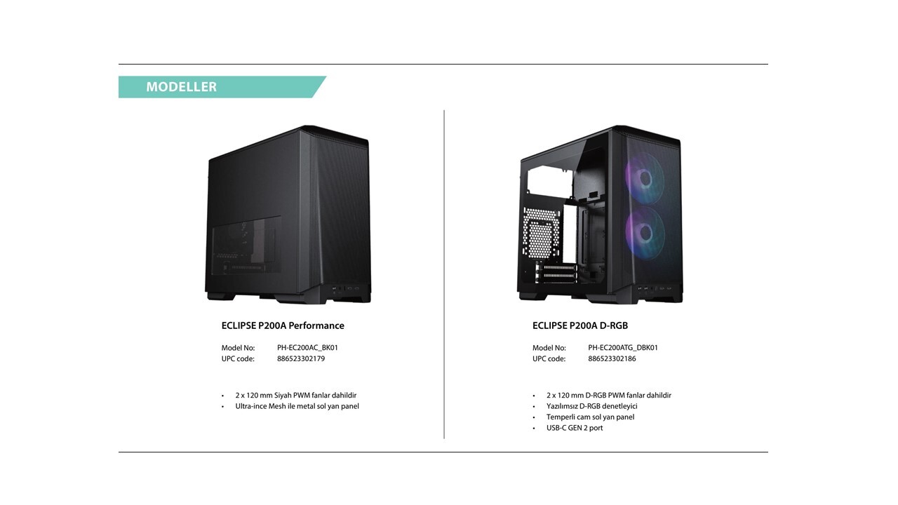 Phanteks Eclipse P200a Performance Edition, Mini-ıtx, Oyuncu Bilgisayar Kasası - Saten Siyah ...