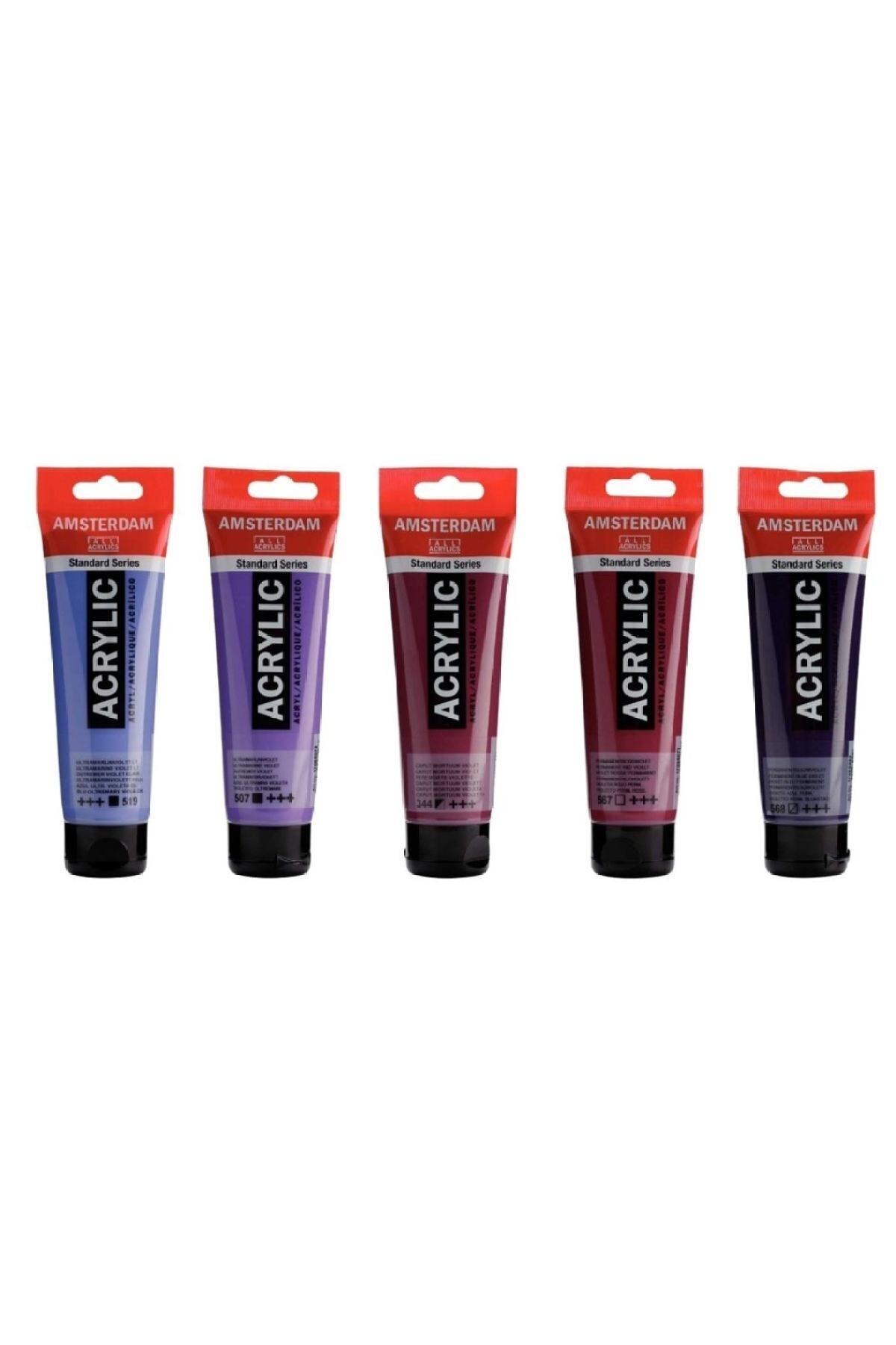 Talens Amsterdam Akrilik Boya 120ml 5'li Set Mor Menekşe Tonu Renkleri ...