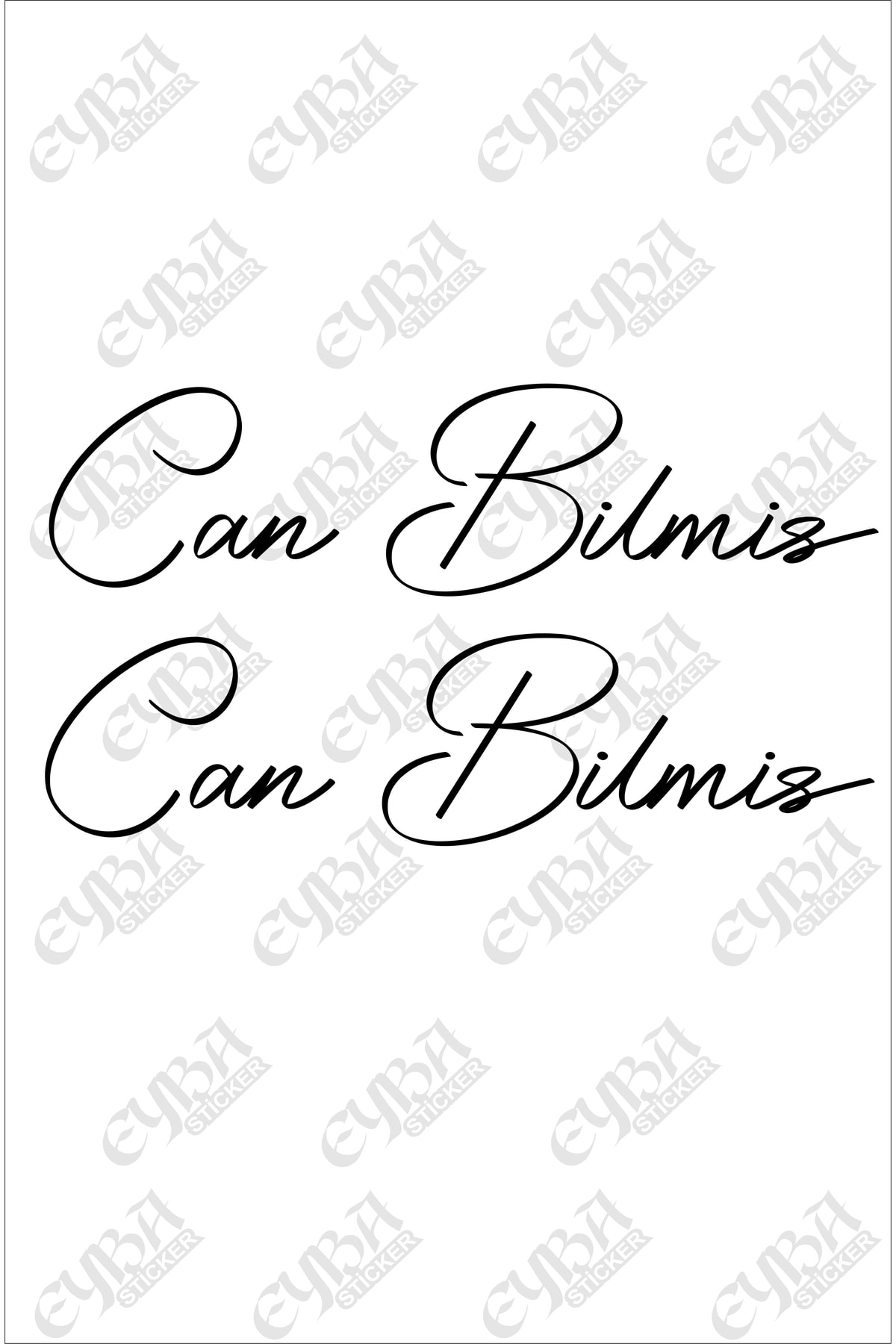 EYBA STİCKER Size Özel Isim Imzası 2 Adet Ad Soyad Imza Etiket 25x7 Cm ...