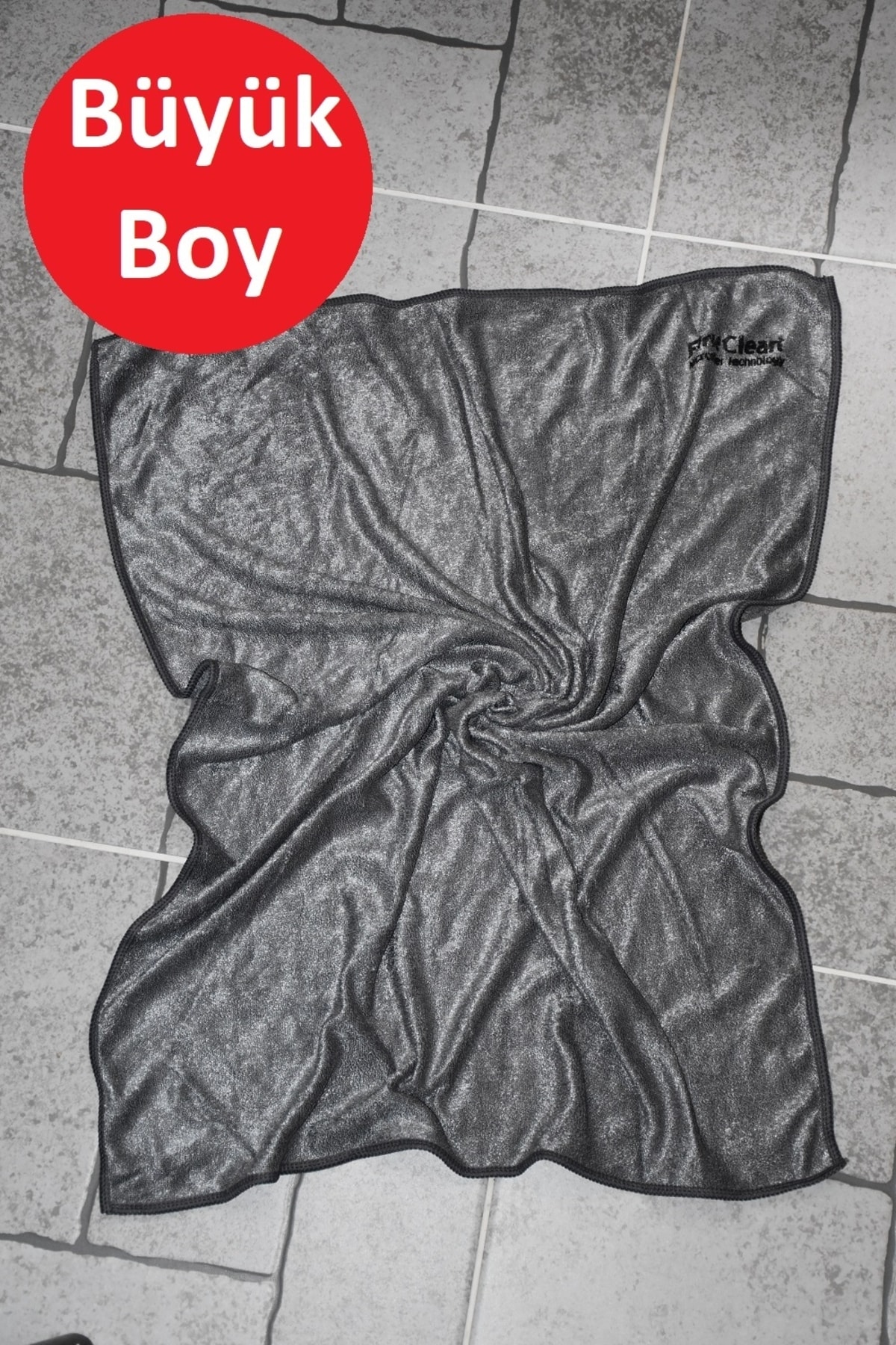 Fine Clean ( 1 Adet ) Gri Mikrofiber Parlak Büyük Boy Yer Fayans ...