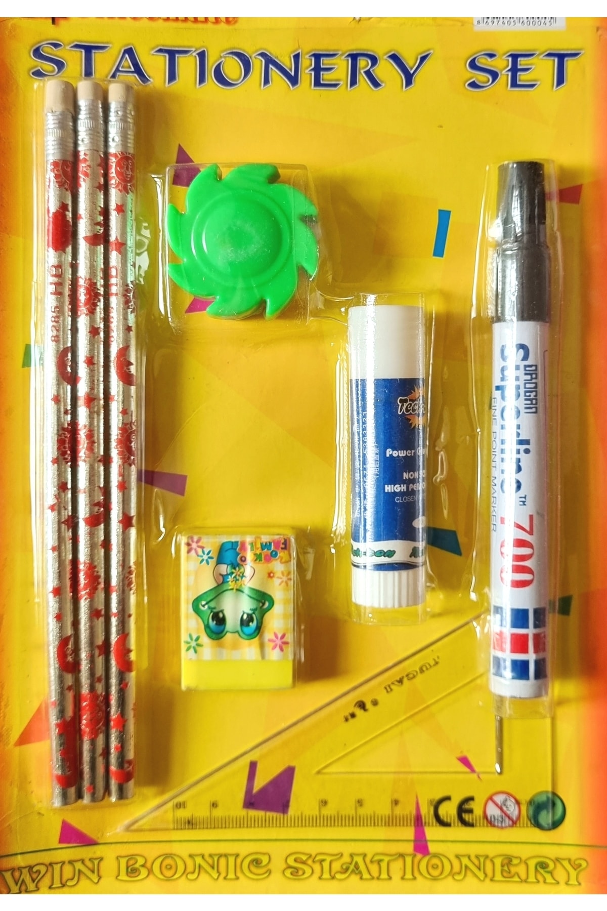 Modellino Kartelada 8 Parça Kırtasiye Set - Cetvel+2 Silgi+stick ...