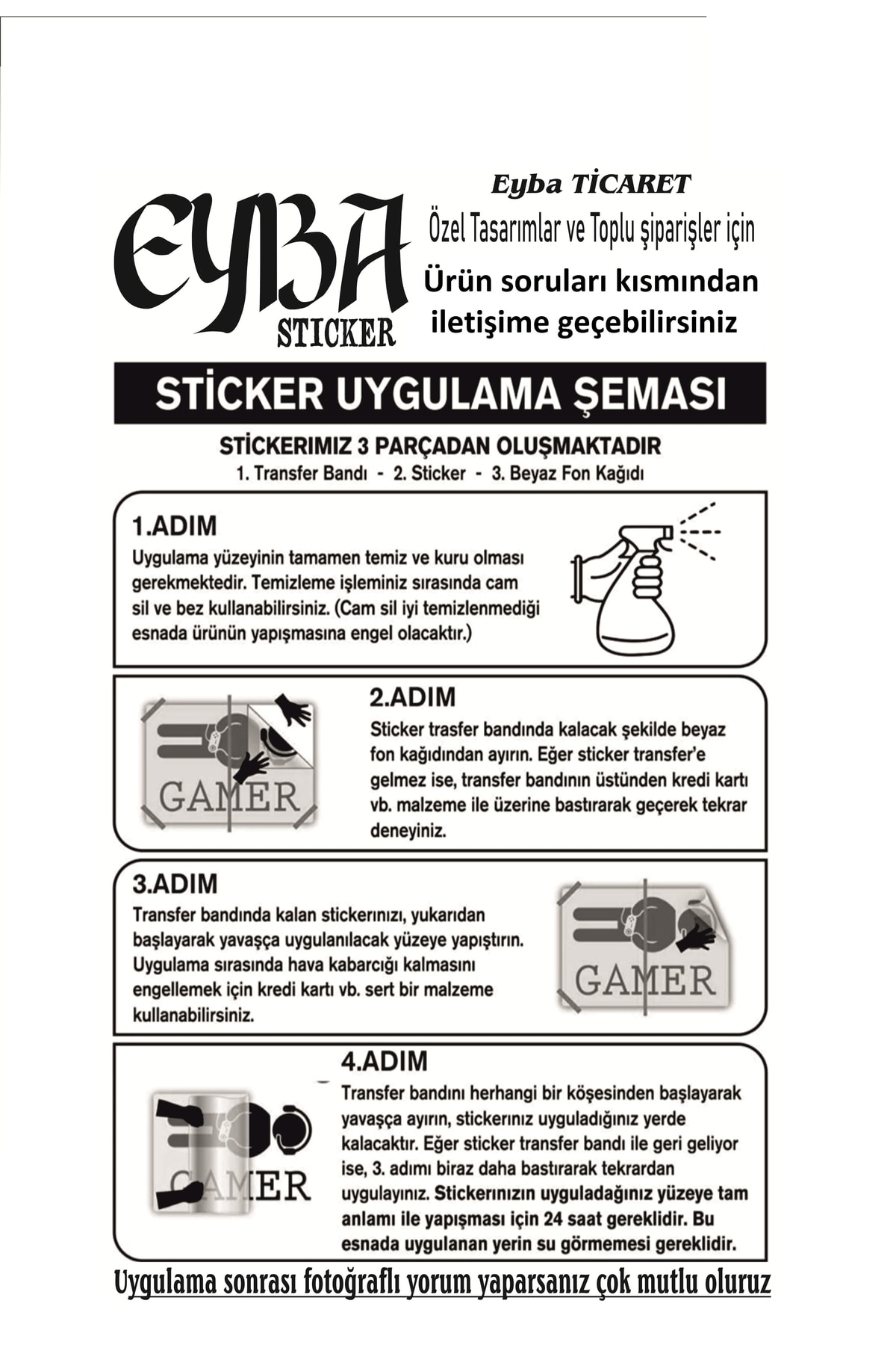 EYBA STİCKER Size Özel Isim Imzası 2 Adet Ad Soyad Imza Etiket 25x7 Cm ...