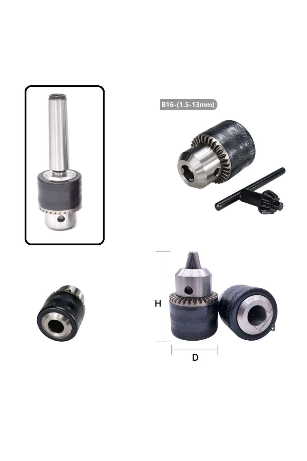 Depolife 1.5-13mm B16 Mandren Konik Matkap Aynası Çelik Anahtarlı ...