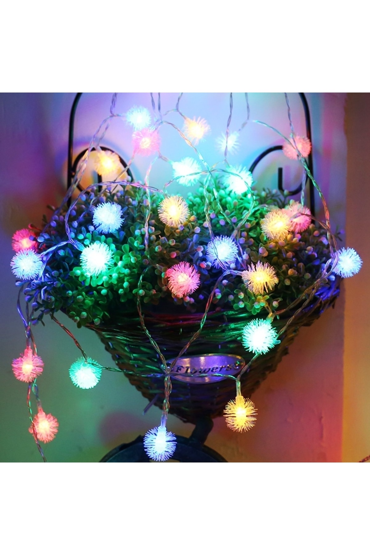 Kuzey Renkli Kirpi Top Led Işık Renkli Noel Yılbaşı Ağacı Işığı Renkli ...