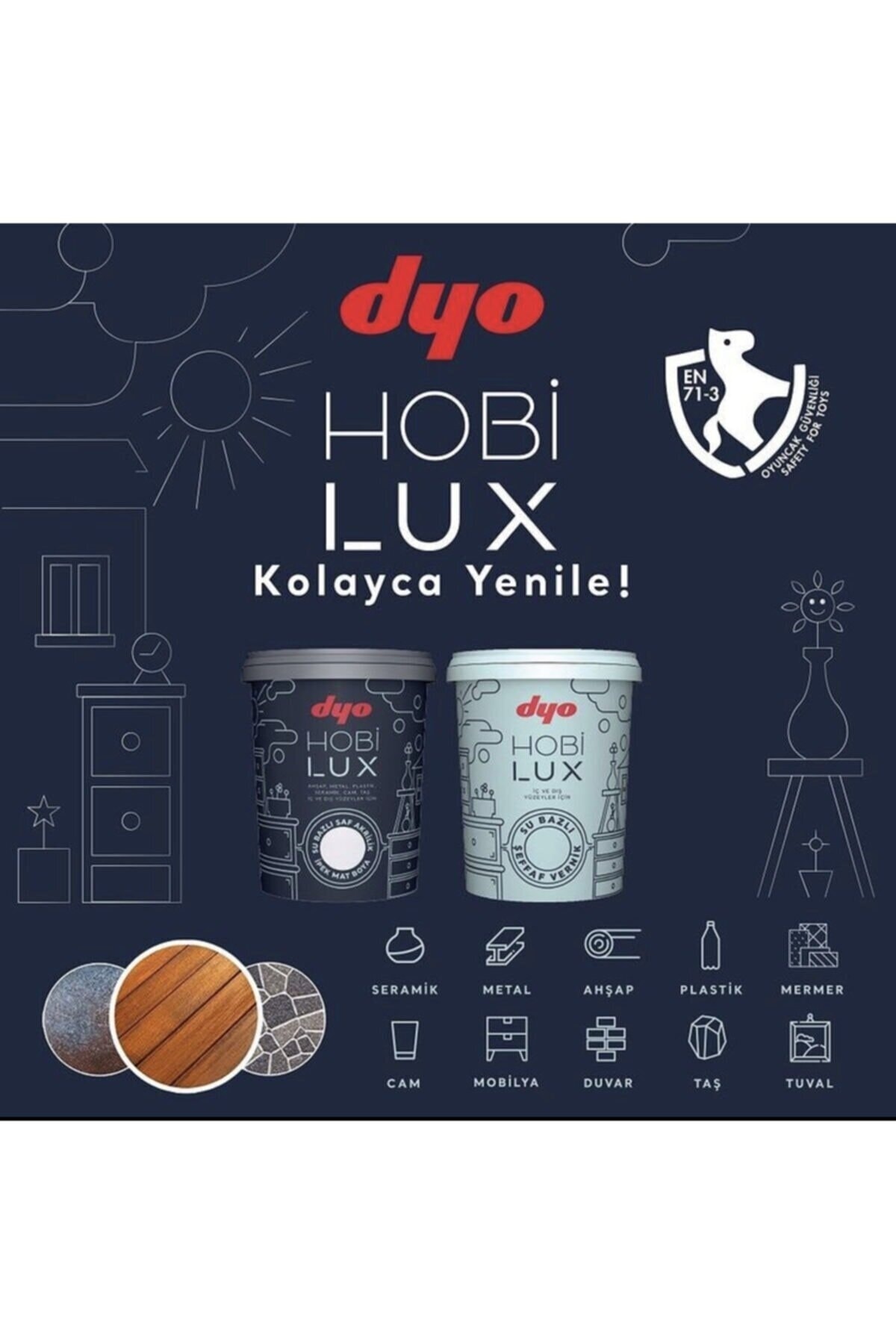 Dyo Su Bazlı Kokusuz Yağlı Boya Hobi Lux Seramik, Fayans, Ahşap, Metal Vs Bydhobilux Fiyatı ...