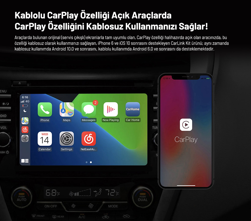 carlinkit 4.0 Cp2a 2 In 1 Android Oto & Apple Carplay Kablosuz Wireless Adaptör - Fiyatı, Yorumları