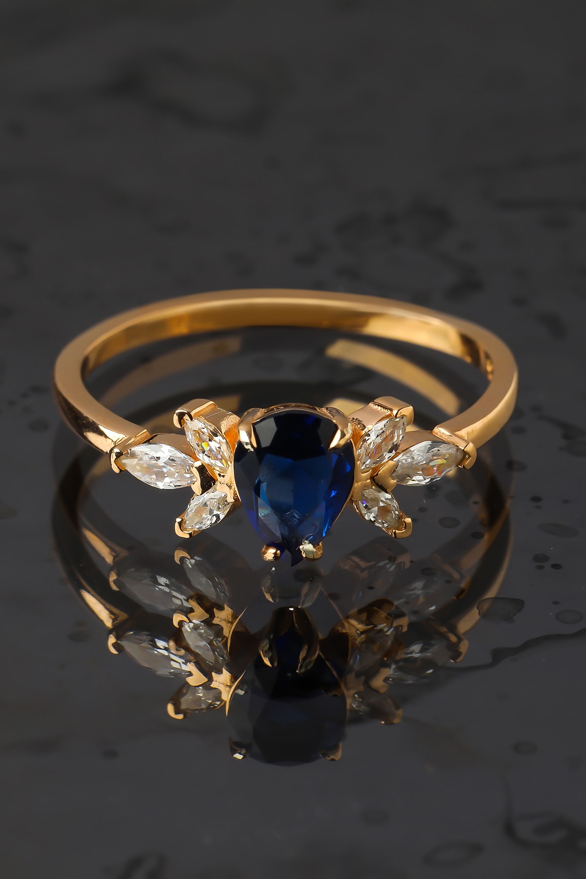 LINTERNA 925 Ayar Gümüş Safir Renkli Damla Model Yüzük - Fiyatı, Yorumları