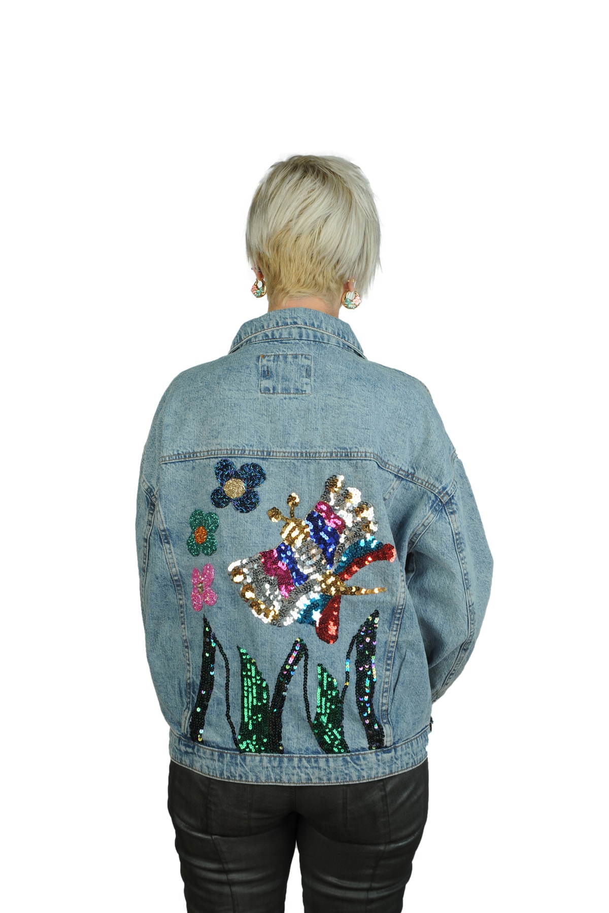 Dila Desing Tasarım, El Emeği, Pul Ve Payet Işlemeli Oversize Kot_denim ...