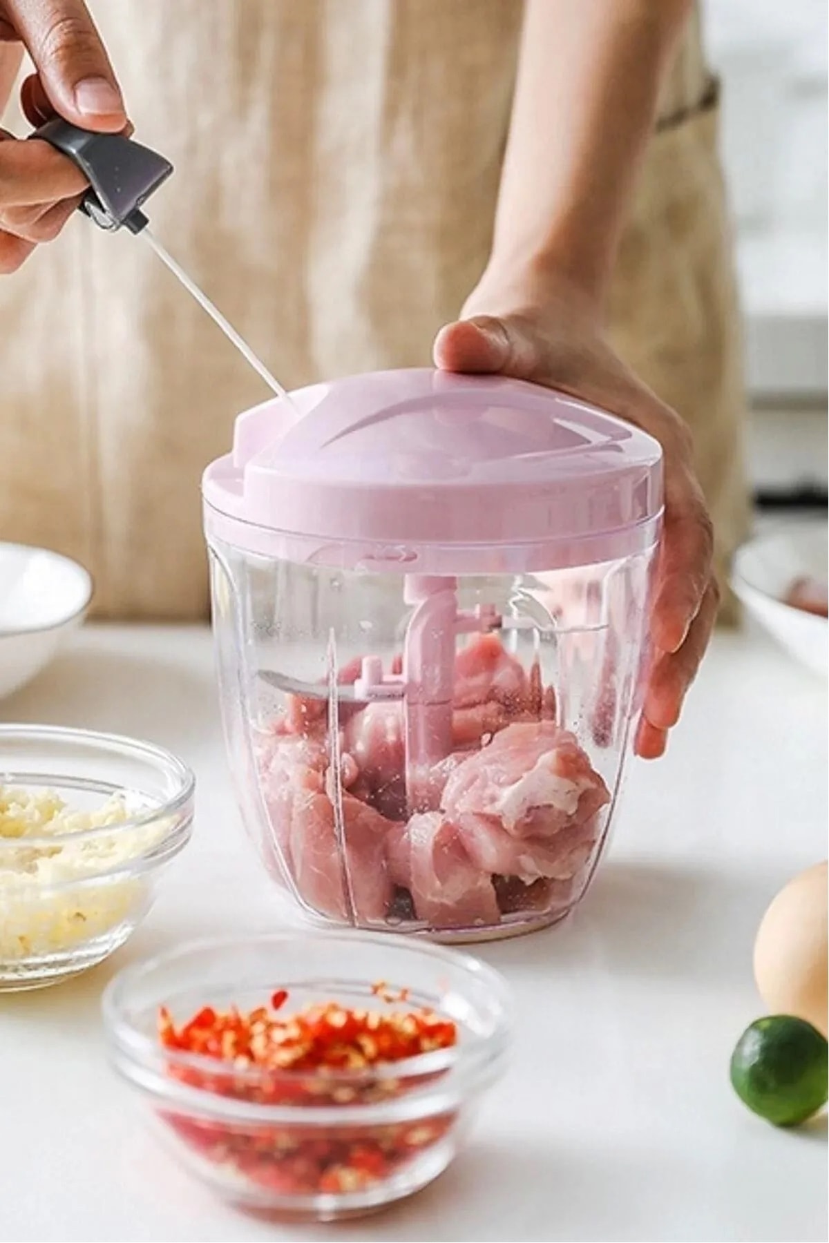 Rosemor Ipli El Rondosu 5 Çelik Bıçaklı Büyük Boy Sebze Meyve Et Soğan ...