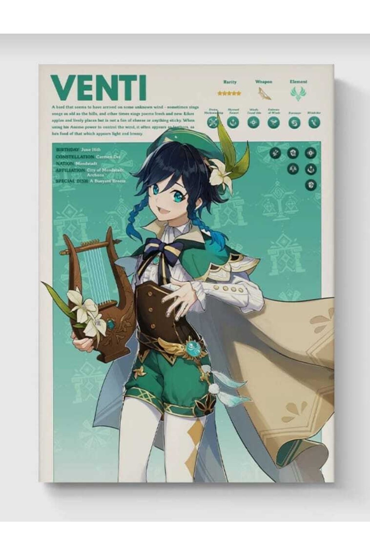 fırsatlar diyarı Genshin Impact Venti Anime Poster - Yüksek Çözünürlük ...