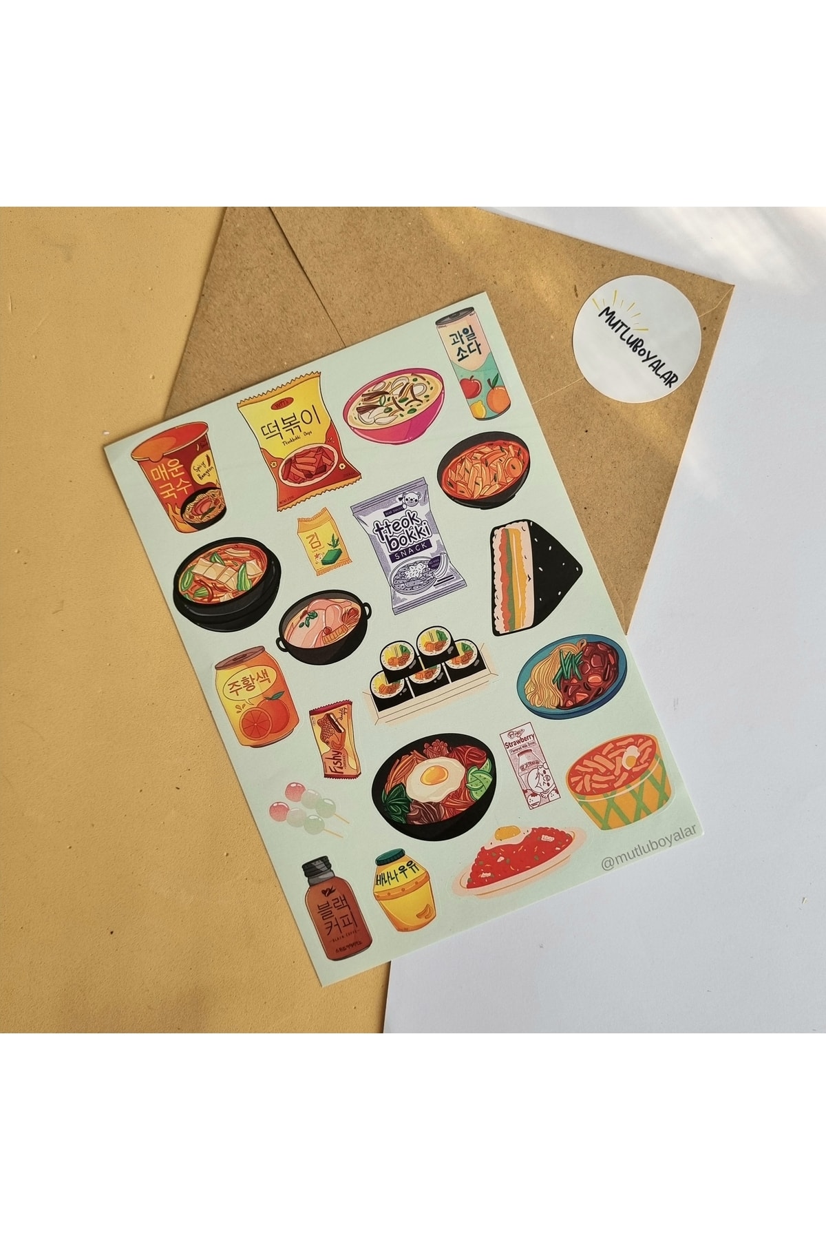 Mutlu Boyalar Kore Yemekleri Korean Foods Sticker - Scrapbook, Bullet ...