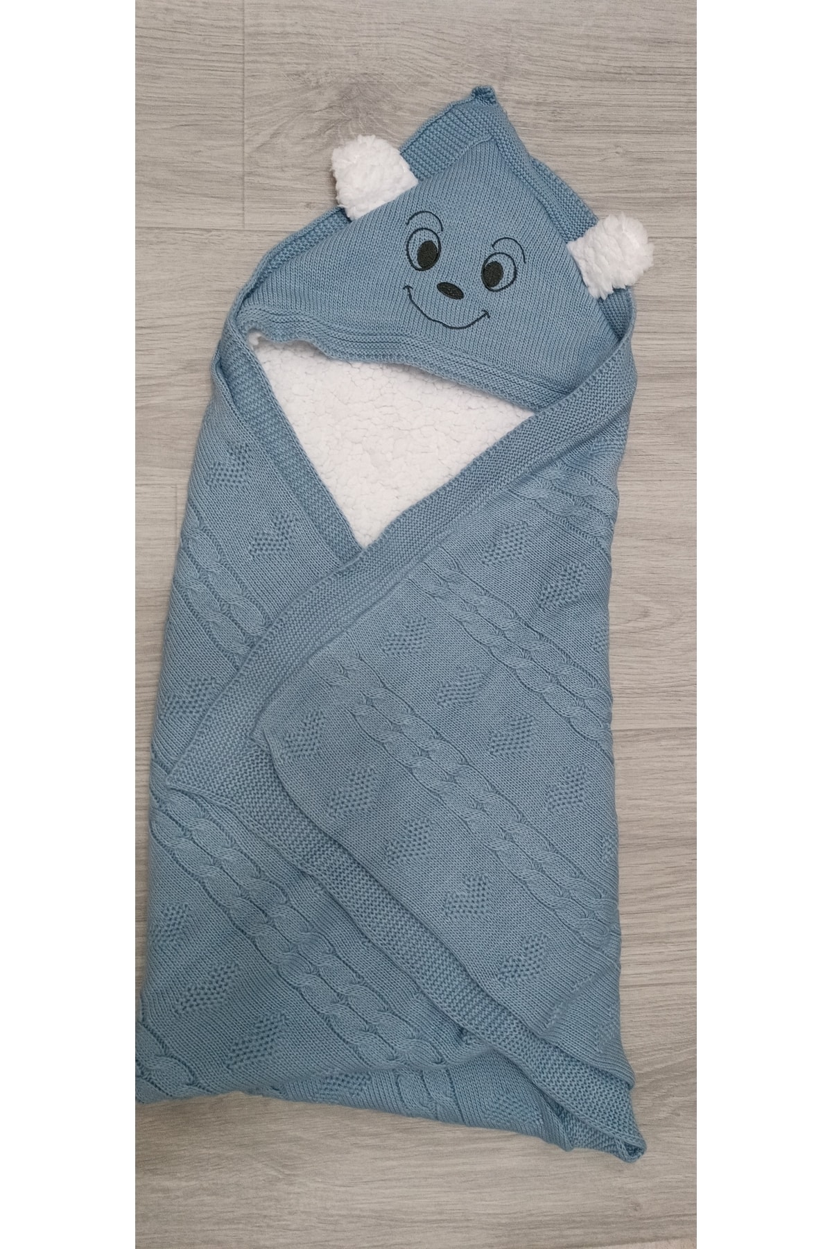 Little Baby Triko Içi Wellsoftlu Yünlü Başlıklı Bebek Battaniyesi 70* ...