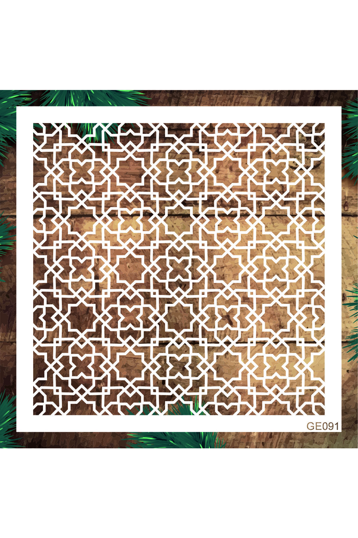 STENCİLTASARIM Stencil Tasarım Ge091 Selçuklu Motifi Duvar Ahşap Cam ...