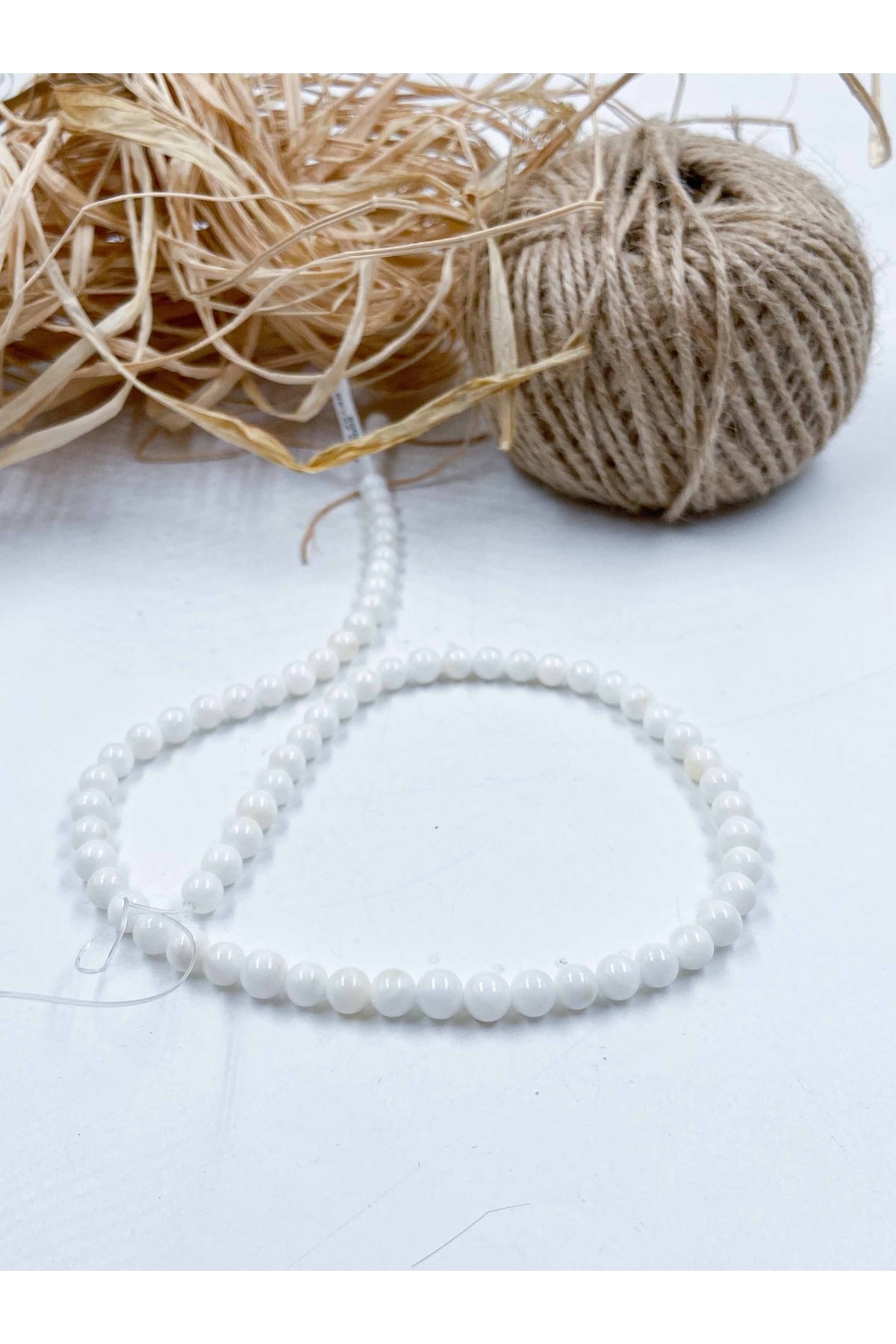 Mucize Taş White Opal Sphere Cut 6 Mm Natural Stone String- Trendyol