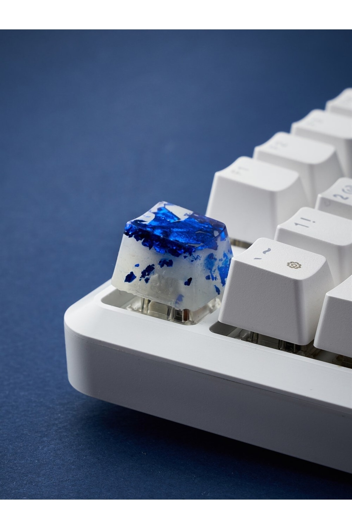 New Keycaps White And Blue Esc Mekanik Klavye Tuşu Artisan Keycaps ...