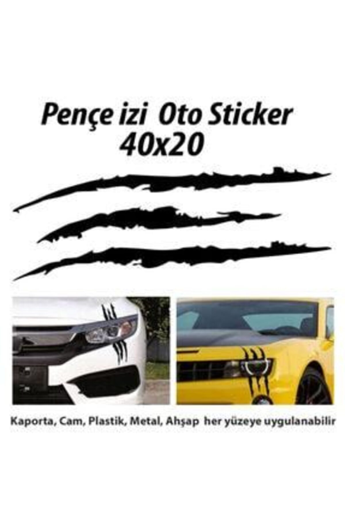Genel Markalar Monster Canavar Pençe Izi Uzun Siyah Far Sticker - Araba ...