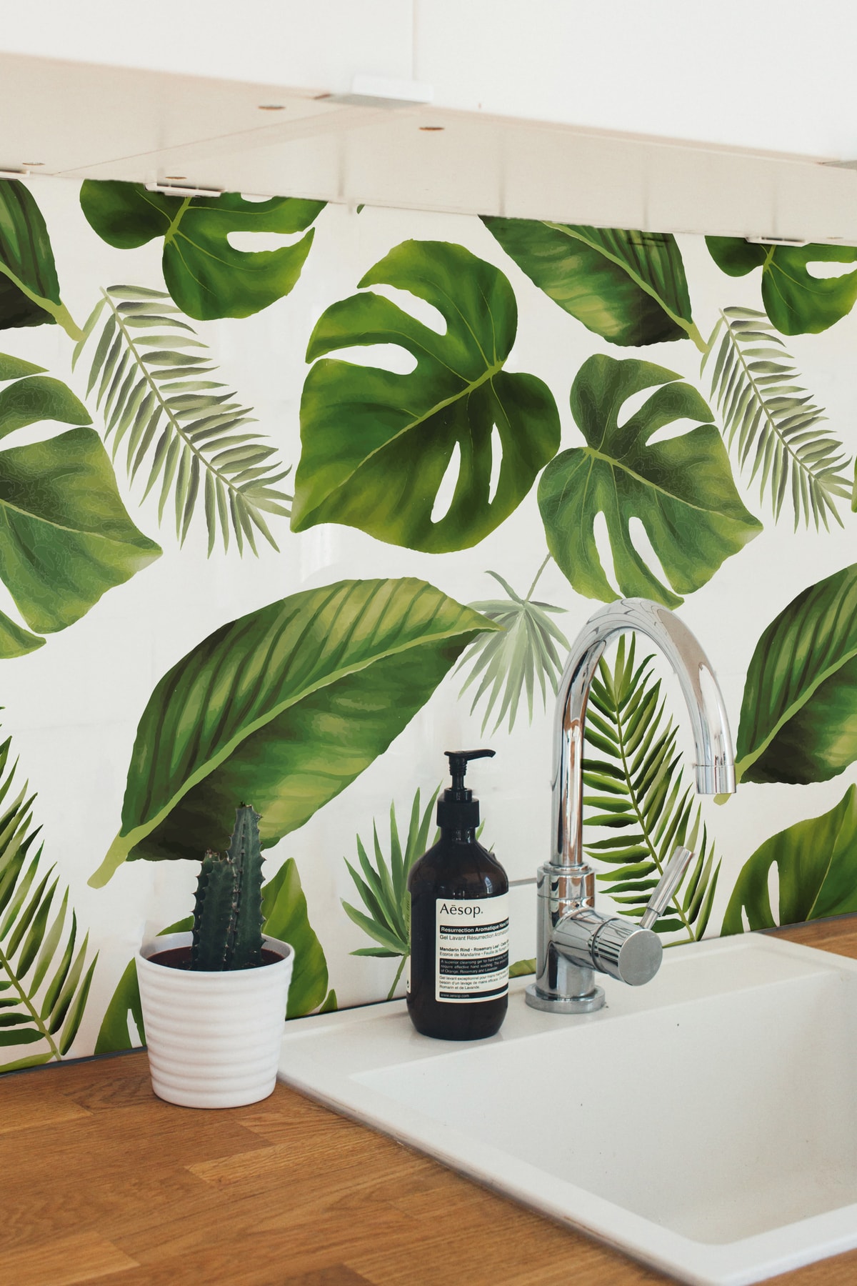 DECORIO HOME Tropikal Yapraklar Mutfak Tezgah Arası Fayans Kendinden ...