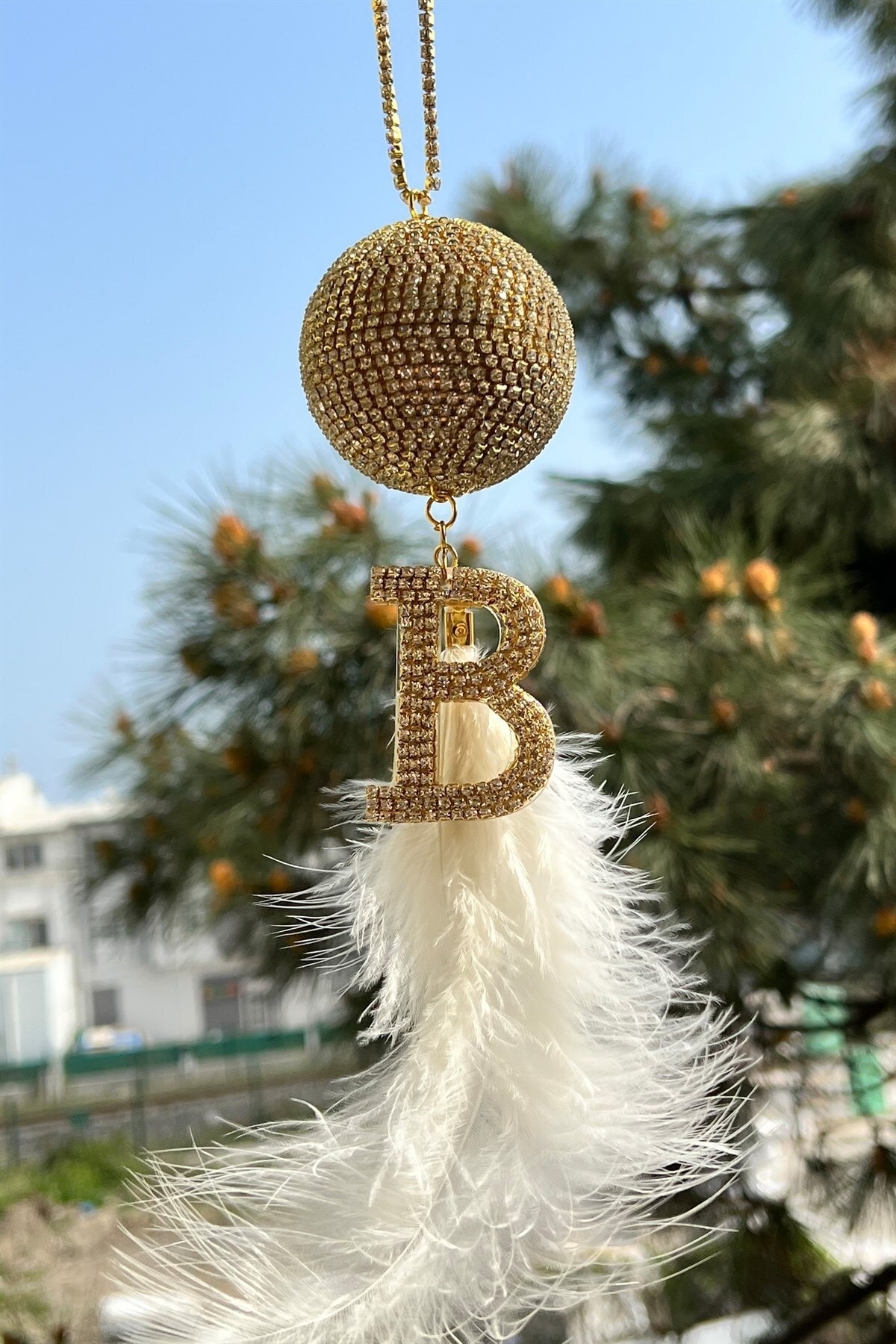 TASARIM ARABAM ATİKE ELİF AKIN Gold 7 Cm Disco Topu & Gold Harf & Krem ...