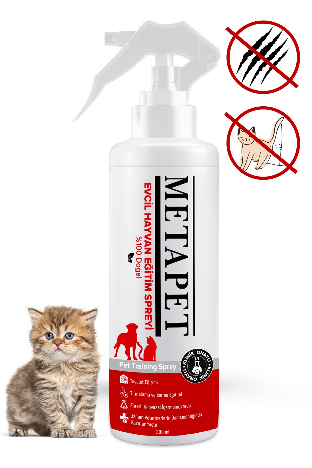 Metapet Yavru Kedi Tuvalet Ve Isırma Eğitimi Spreyi, Tırmalamaya Karşı ...