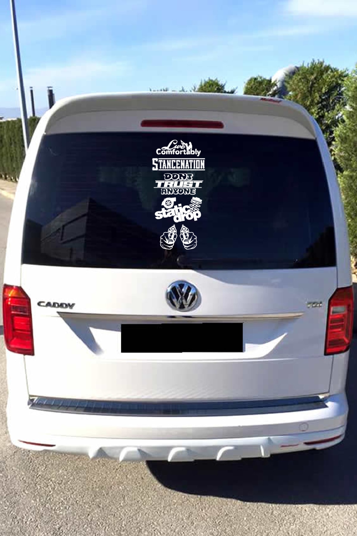 STİCKERCI BEY Ingilizce Beyaz Araba Arka Cam Sticker Seti 40*20 Cm Araç ...