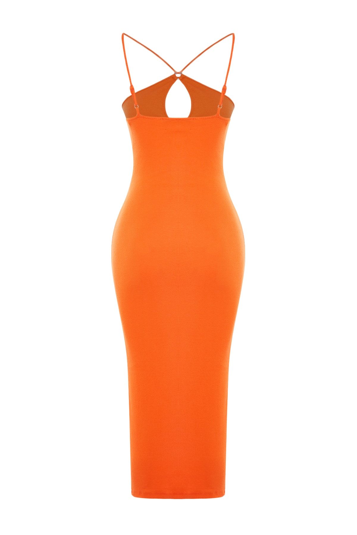 Trendyol Collection Orangefarbenes Tailliertes Gestricktes