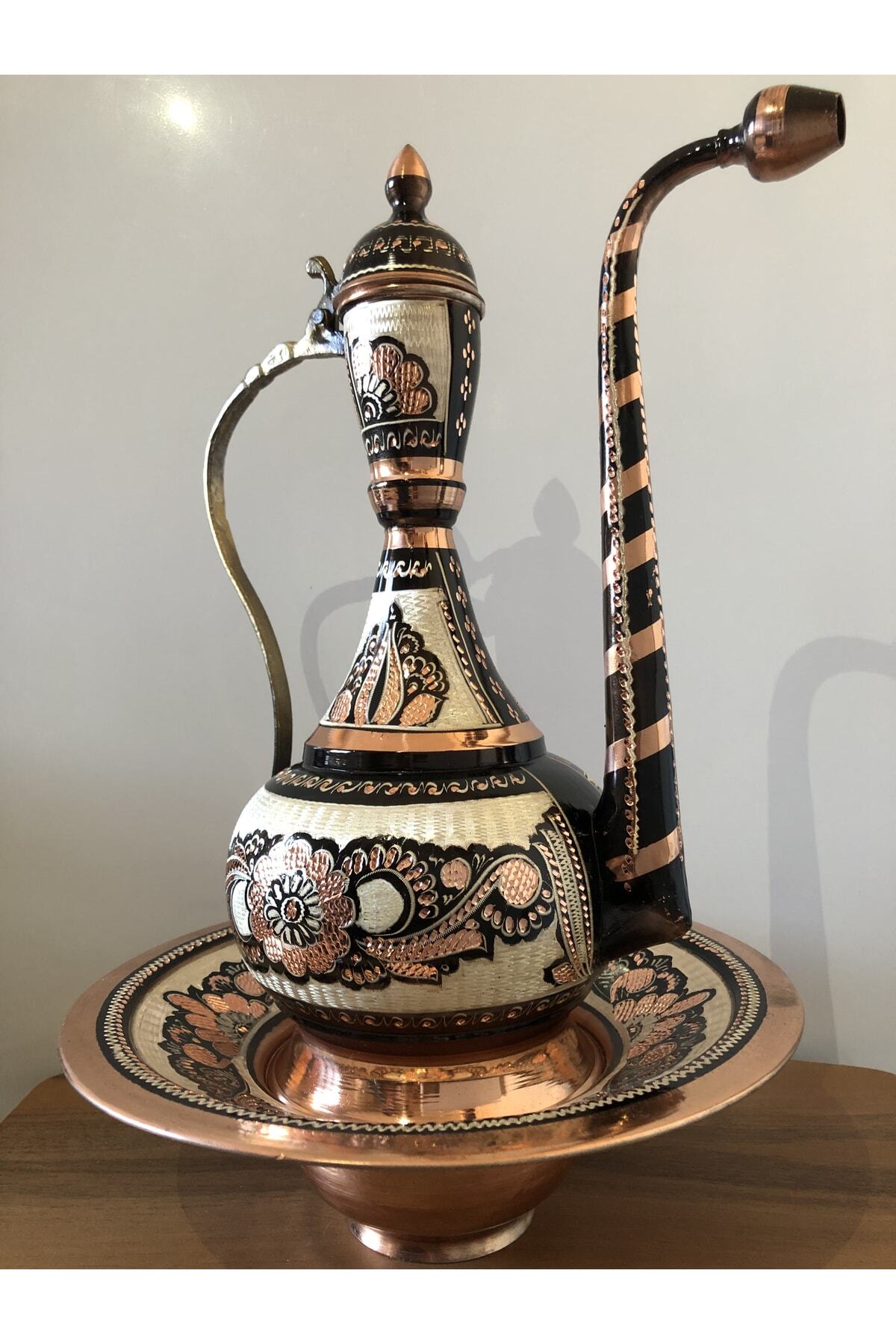 Dergah Bakır Buyuk Boy Leğenli Ibrik Bakır Işlemeli Ibrik Bakır Tabaklı ...