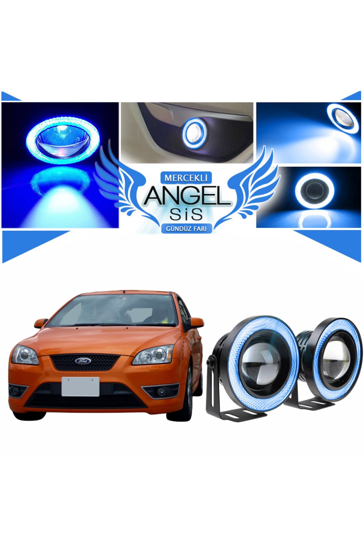 STS Oto Aksesuar Ford Focus 2 Uyumlu, Universal Mercekli Led Angel Sis ...
