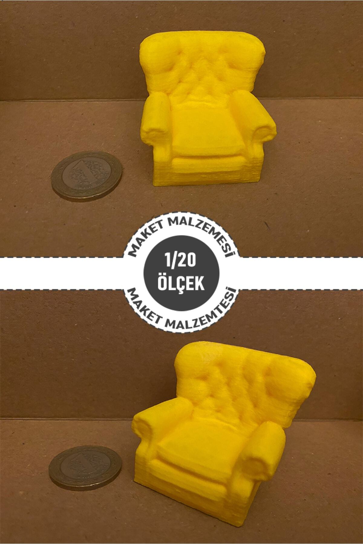 Piduma Maket Tefriş Elemanları | 1/20 Ölçek | Koltuk Maketi - Sarı ...