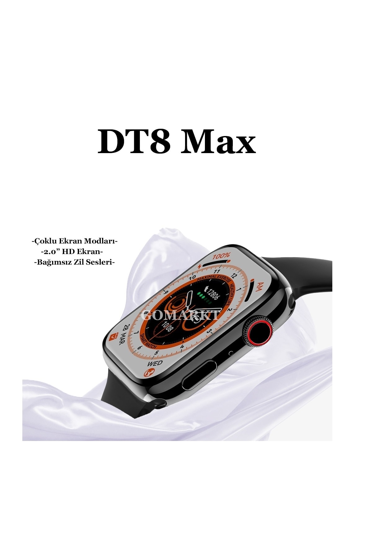 GoMarkt Dtno 1 Dt8 Max Smart Watch 8 Series 45 Mm Uzun Pil Ömürlü ...