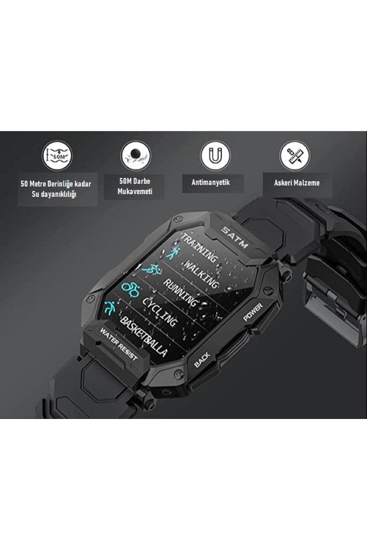 Genel Markalar Satm Tank Watch M1 Akıllı Saat Su Geçirmez Askeri Akıllı ...