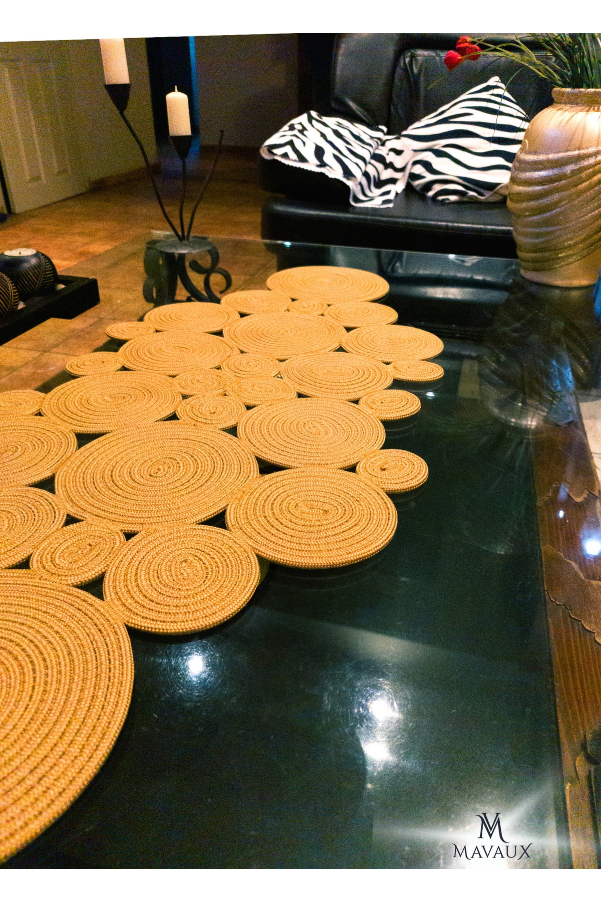 MaVaux , 40 X 90cm Hasır Jüt Halat Salon Sehpa Örtüsü, Mutfak Masa ...