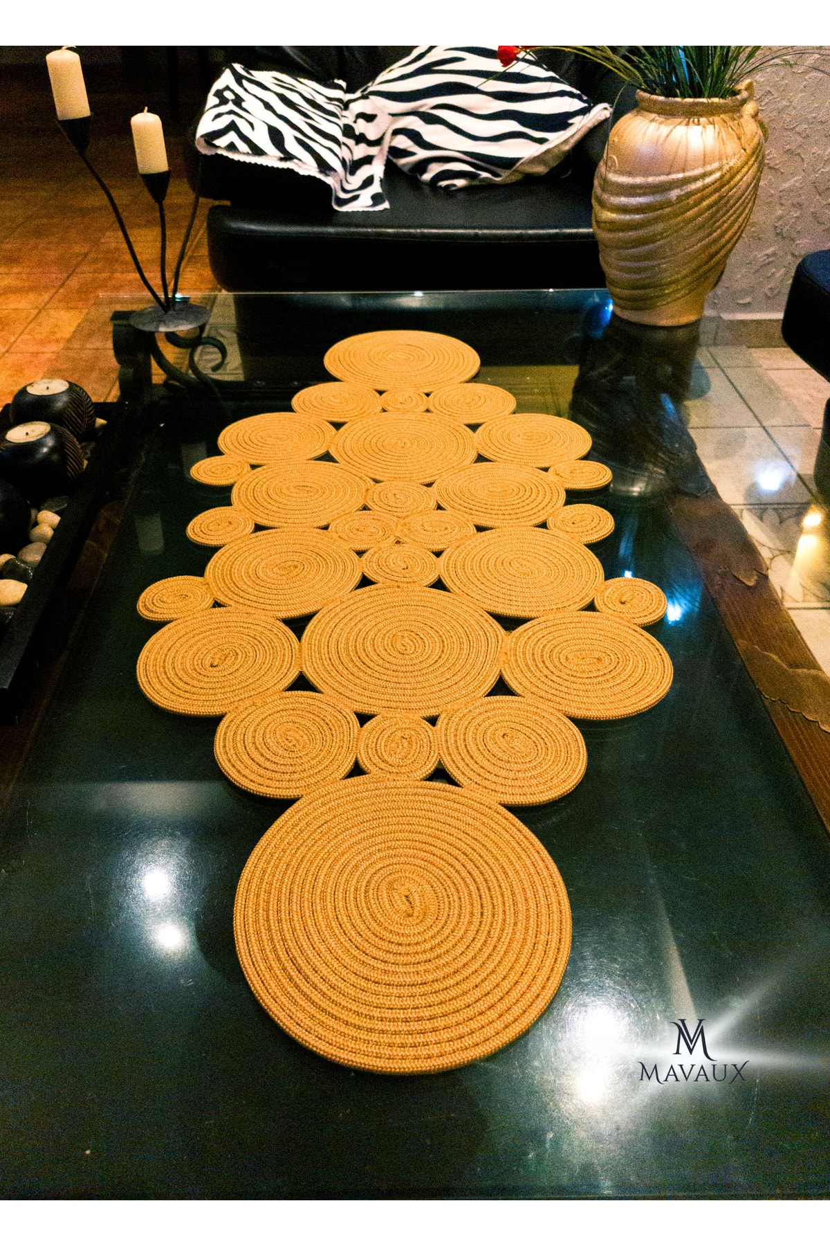 MaVaux , 40 X 90cm Hasır Jüt Halat Salon Sehpa Örtüsü, Mutfak Masa ...