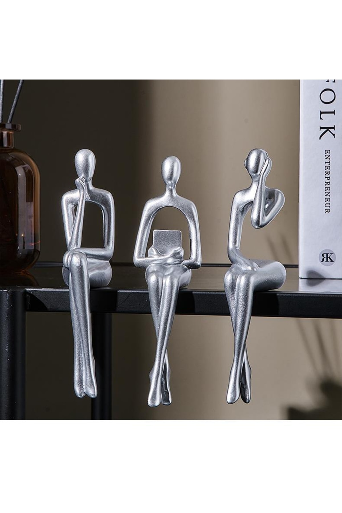 SUME Iskandinav Tarz Dekoratif 3 Adet Soyut Düşünen Heykel Biblo Ev ...